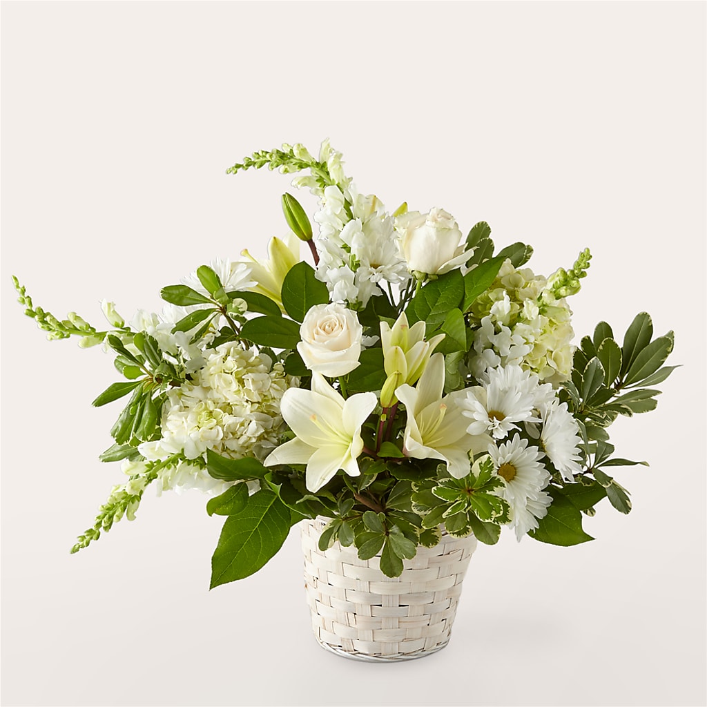 Ivory Elegance Floral Basket–Ivory Hills Floral Designs